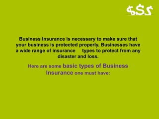 6 basic types of business insurance | PPT