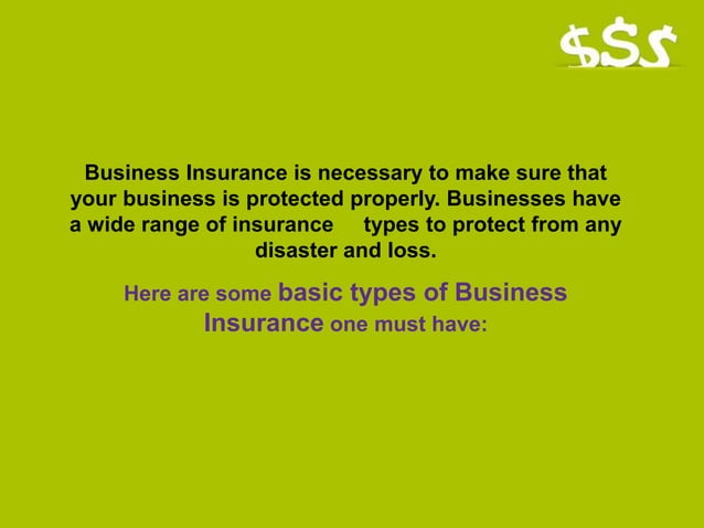 6 basic types of business insurance | PPT