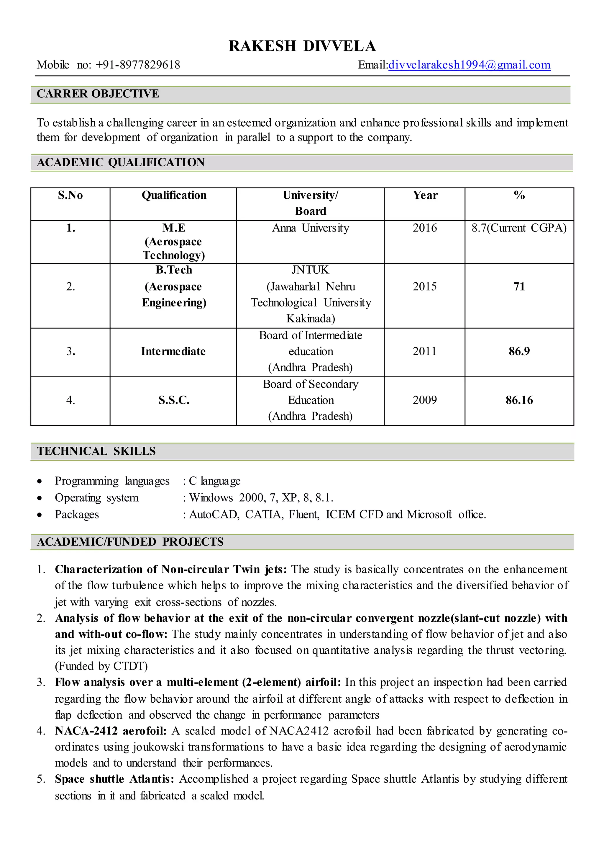 rakesh resume | DOCX | Professional School | Postgraduate Education
