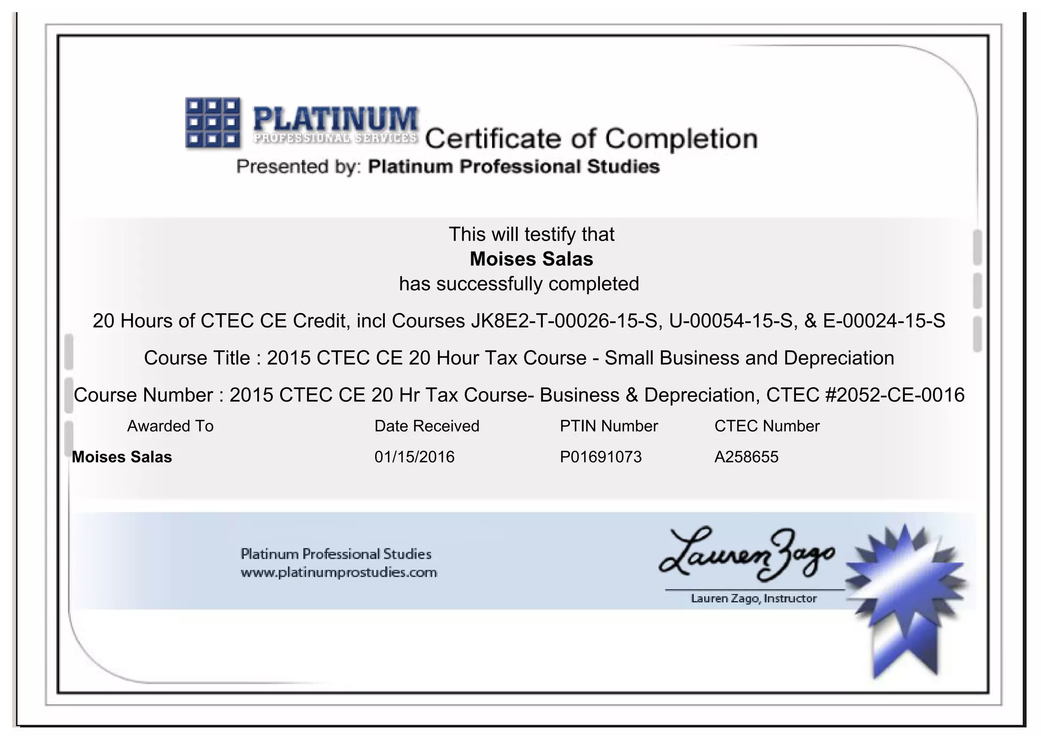 New Revised copy of my CTEC CERT. | PDF