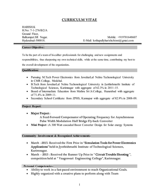 Harish Resume.M | PDF