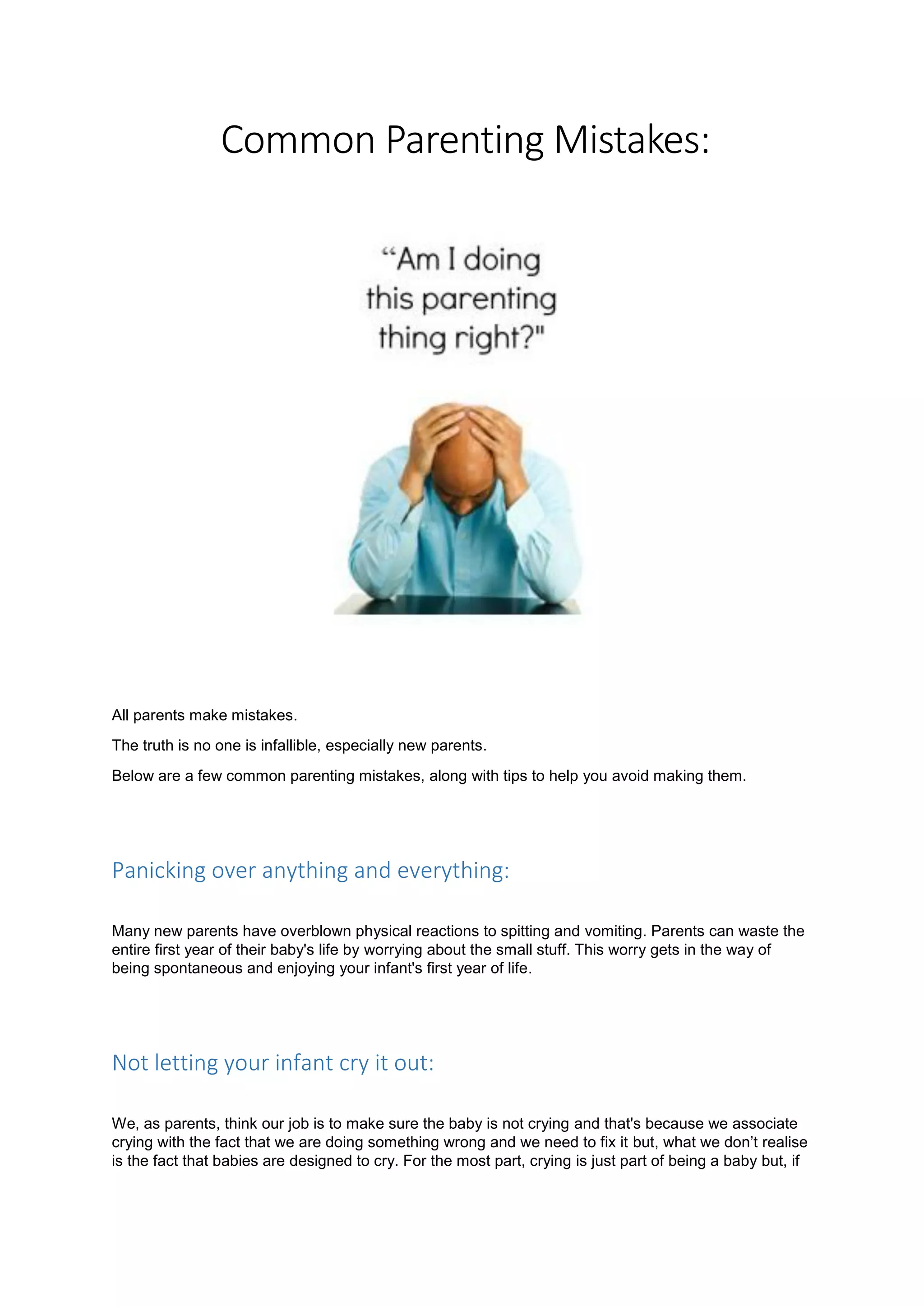 Common Parenting Mistakes | PDF