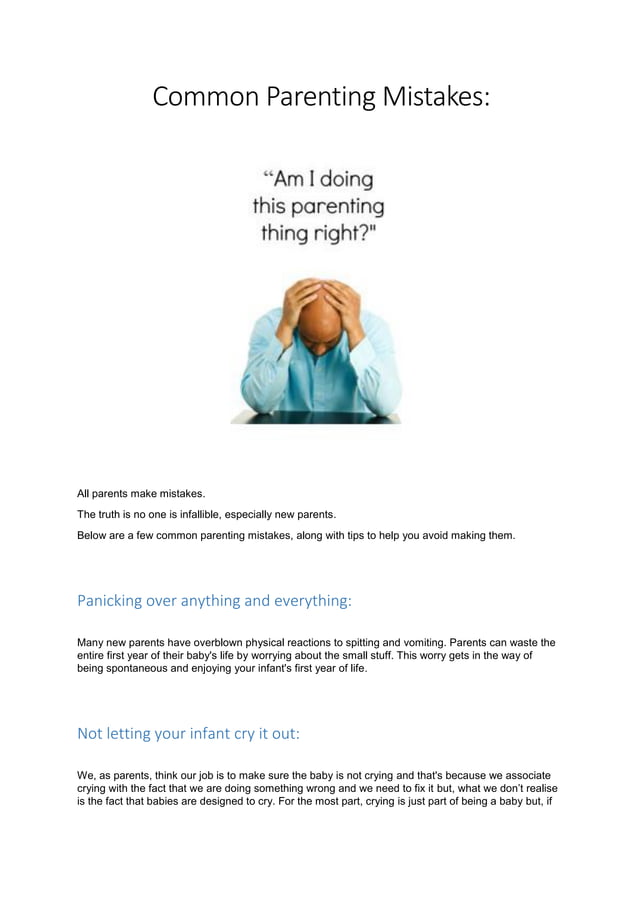 Common Parenting Mistakes | PDF