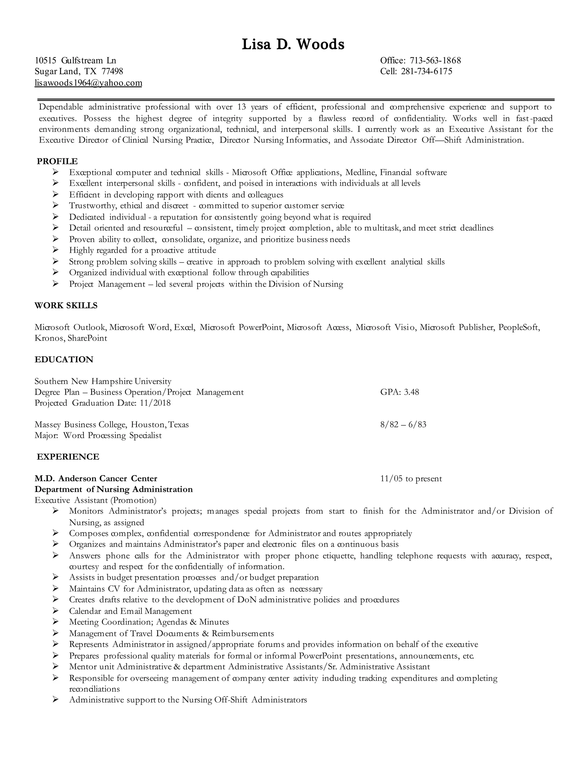 Lisa Woods - Resume 2 | DOCX