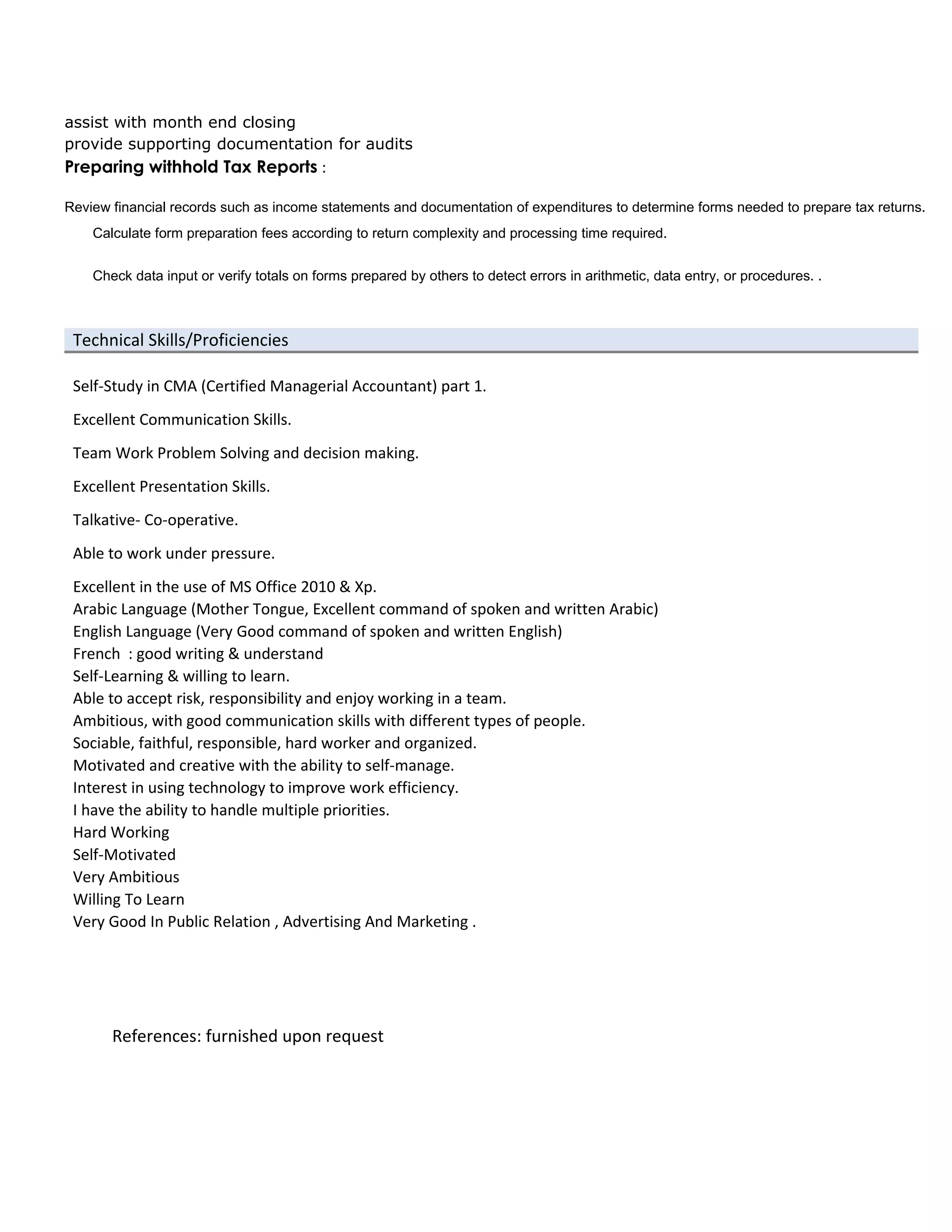 Resume Nour | DOC