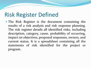 DEVELOPING AN ICT RISK REGISTER | PPTX