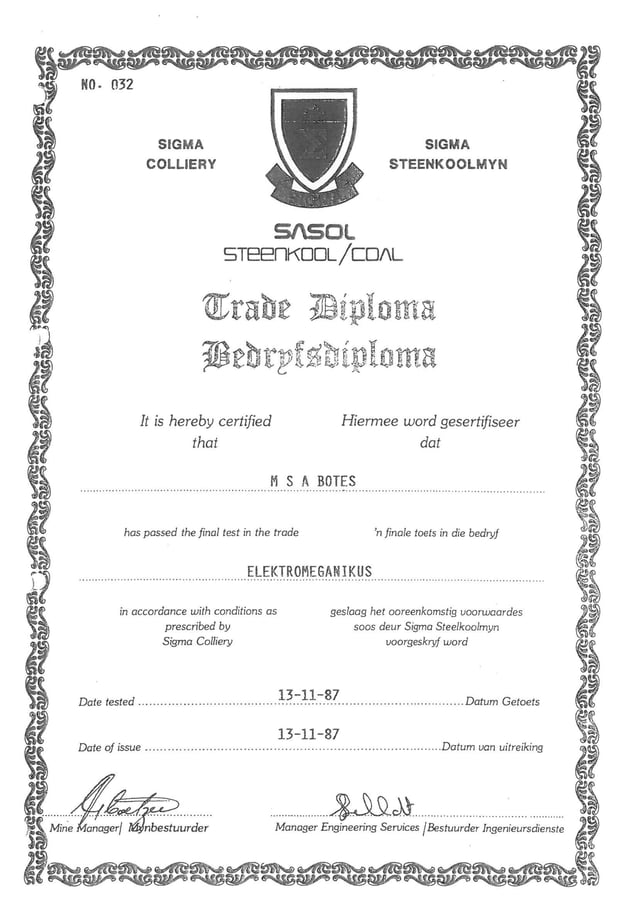 Trade Diploma Electromechanics | PDF