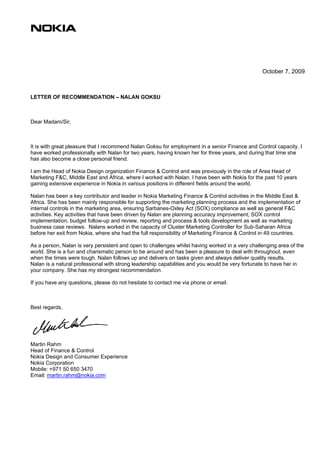 Referance Letter_Martin Rahm | PDF | Large Business | Business