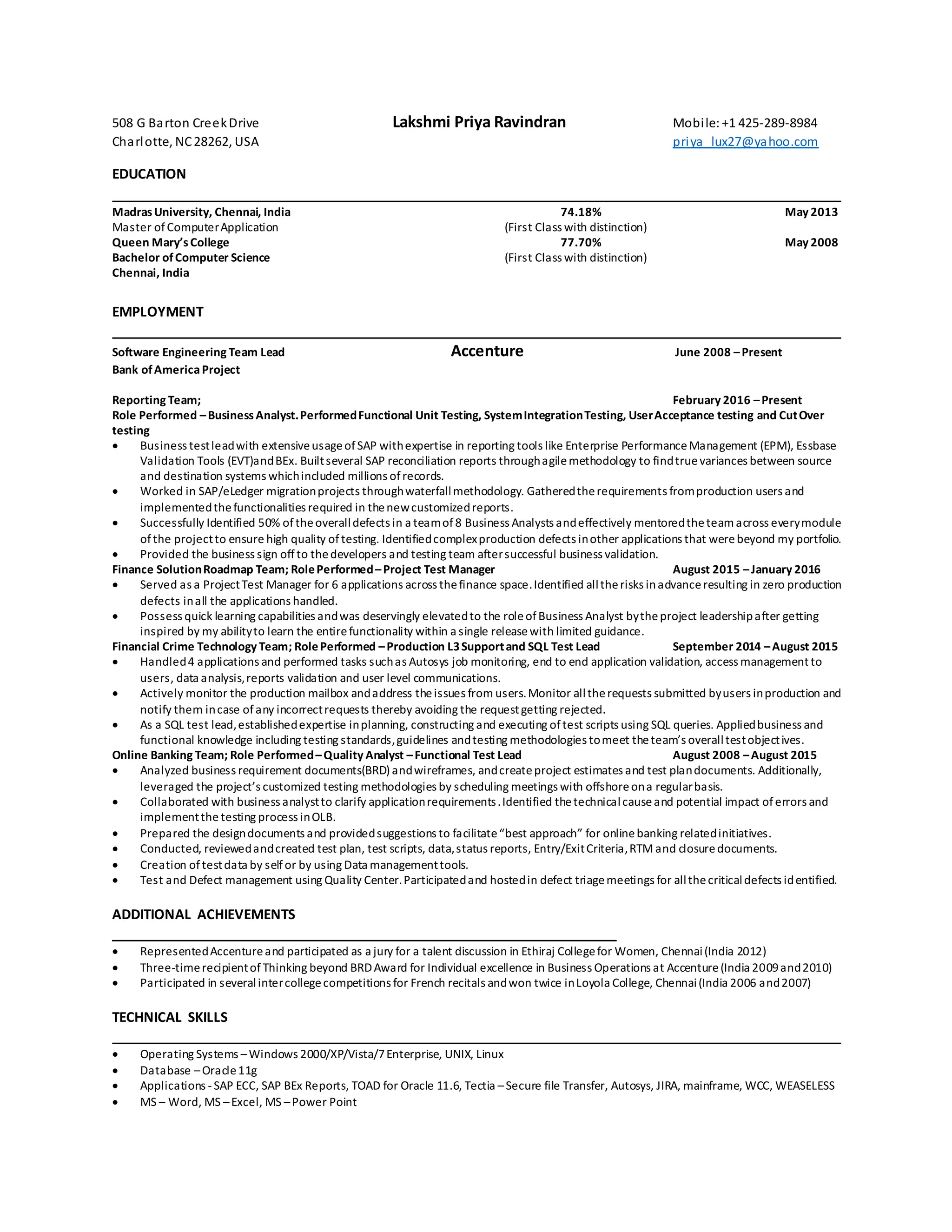 Lakshmi Priya Ravindran_Resume | DOCX