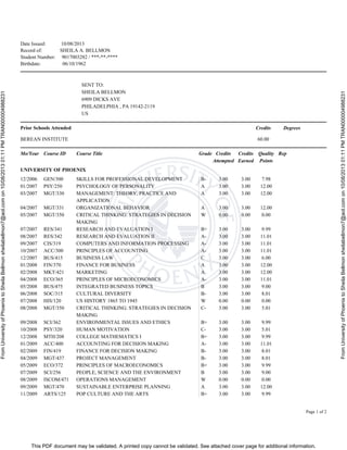 transcript | PDF | Professional School | Postgraduate Education