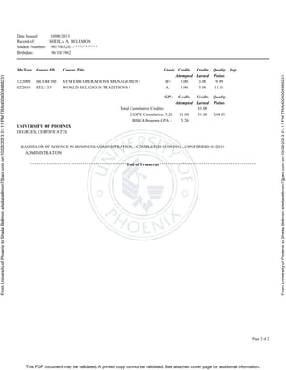 transcript | PDF | Professional School | Postgraduate Education