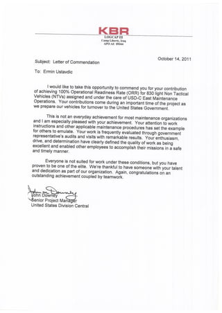 Letter of Commendation | PDF