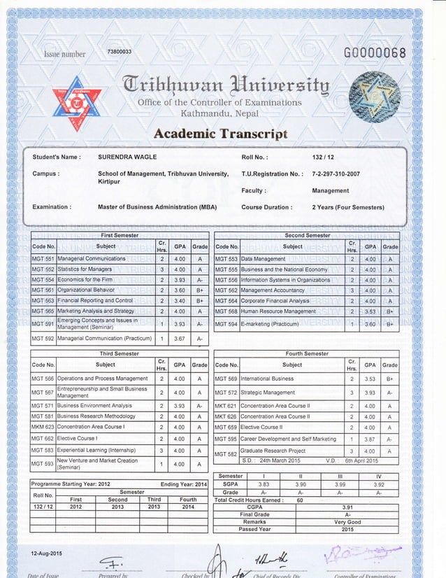 MBA_Transcript | PDF