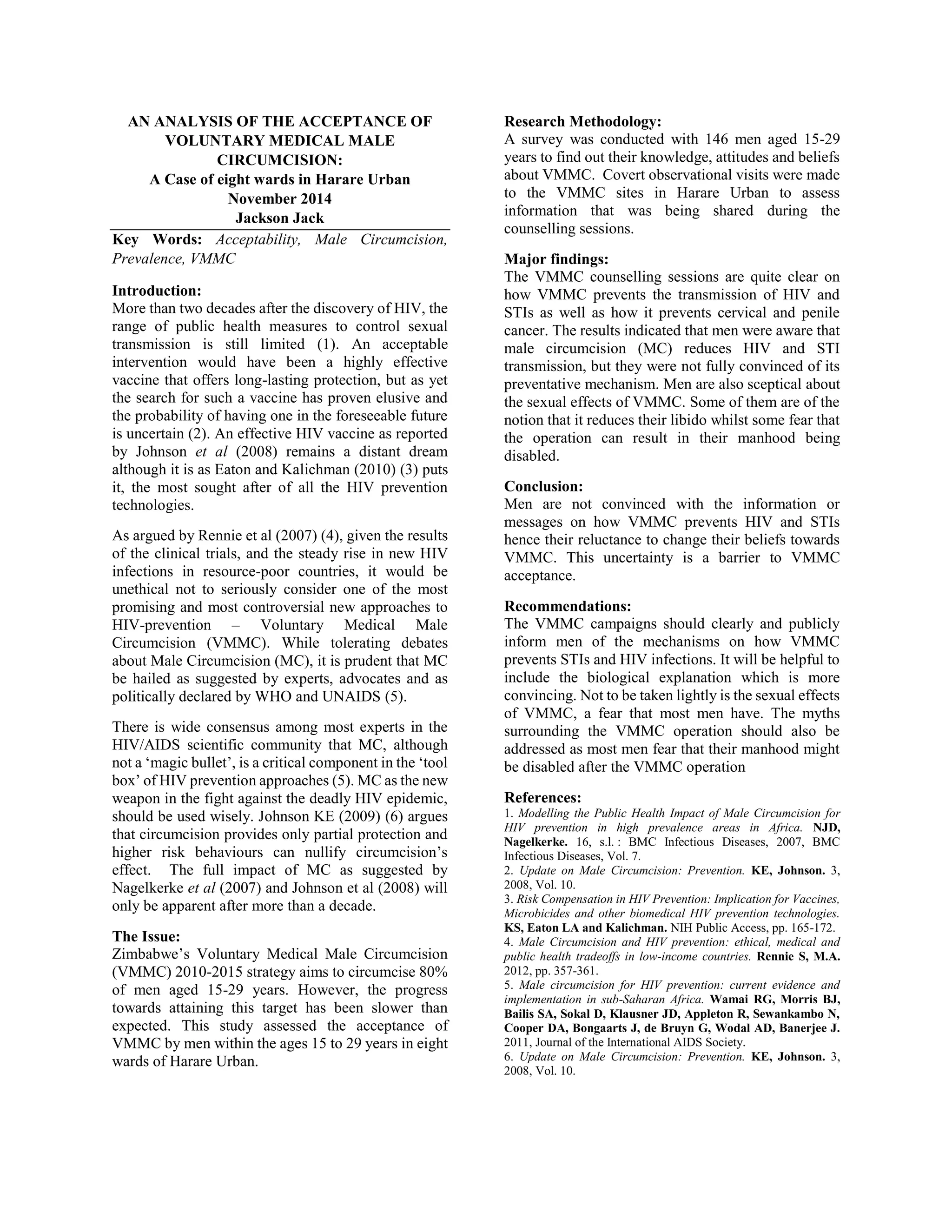 Voluntary Medical Male Circumsicion | PDF