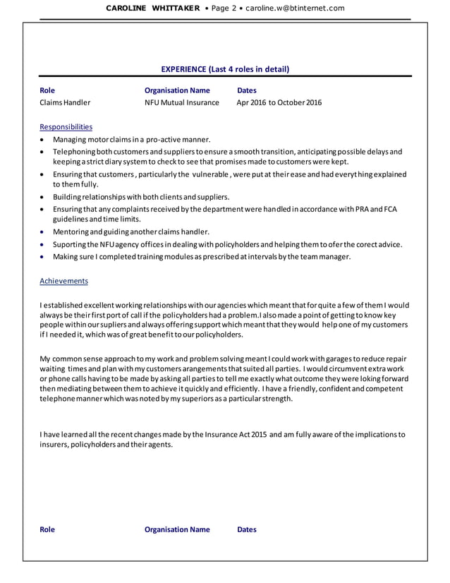 Caroline Whittaker resume | DOCX