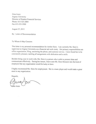 Gina letter of recommendation | PDF