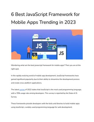 6 Best JavaScript Framework for Mobile Apps Trending in 2023.pdf