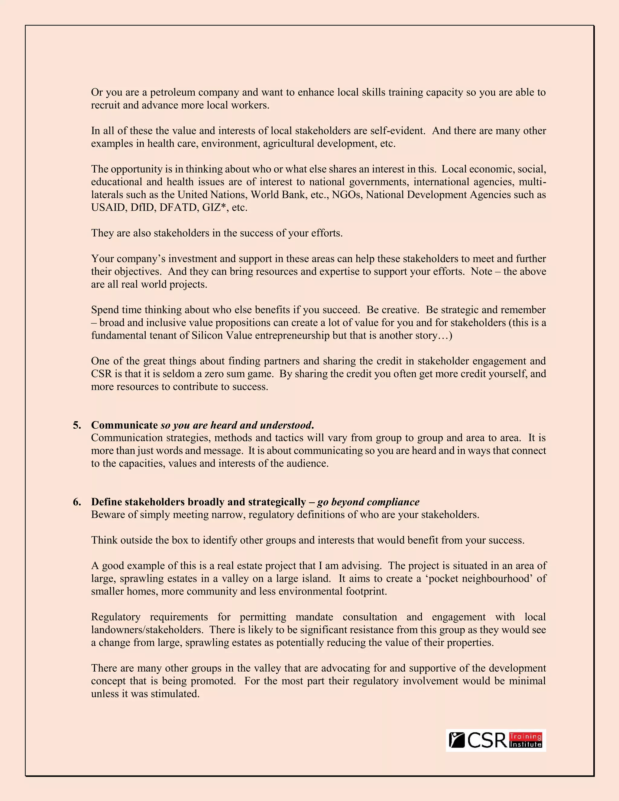 6 best practices in stakeholder engagement | PDF | Business | Business ...