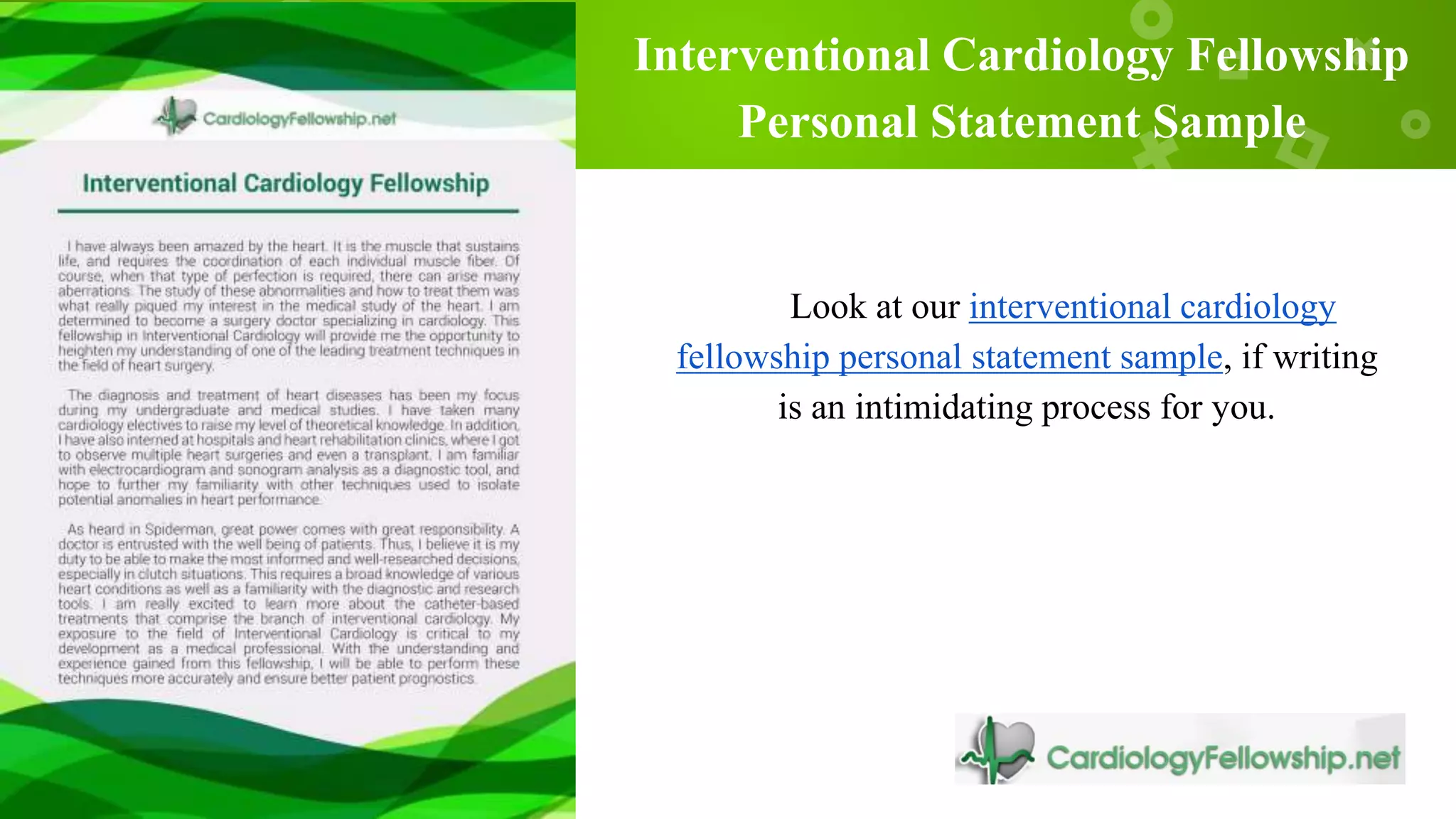 6 Best Samples of Personal Statement in Cardiology | PPTX