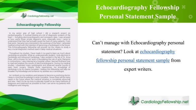 6 Best Samples of Personal Statement in Cardiology | PPTX