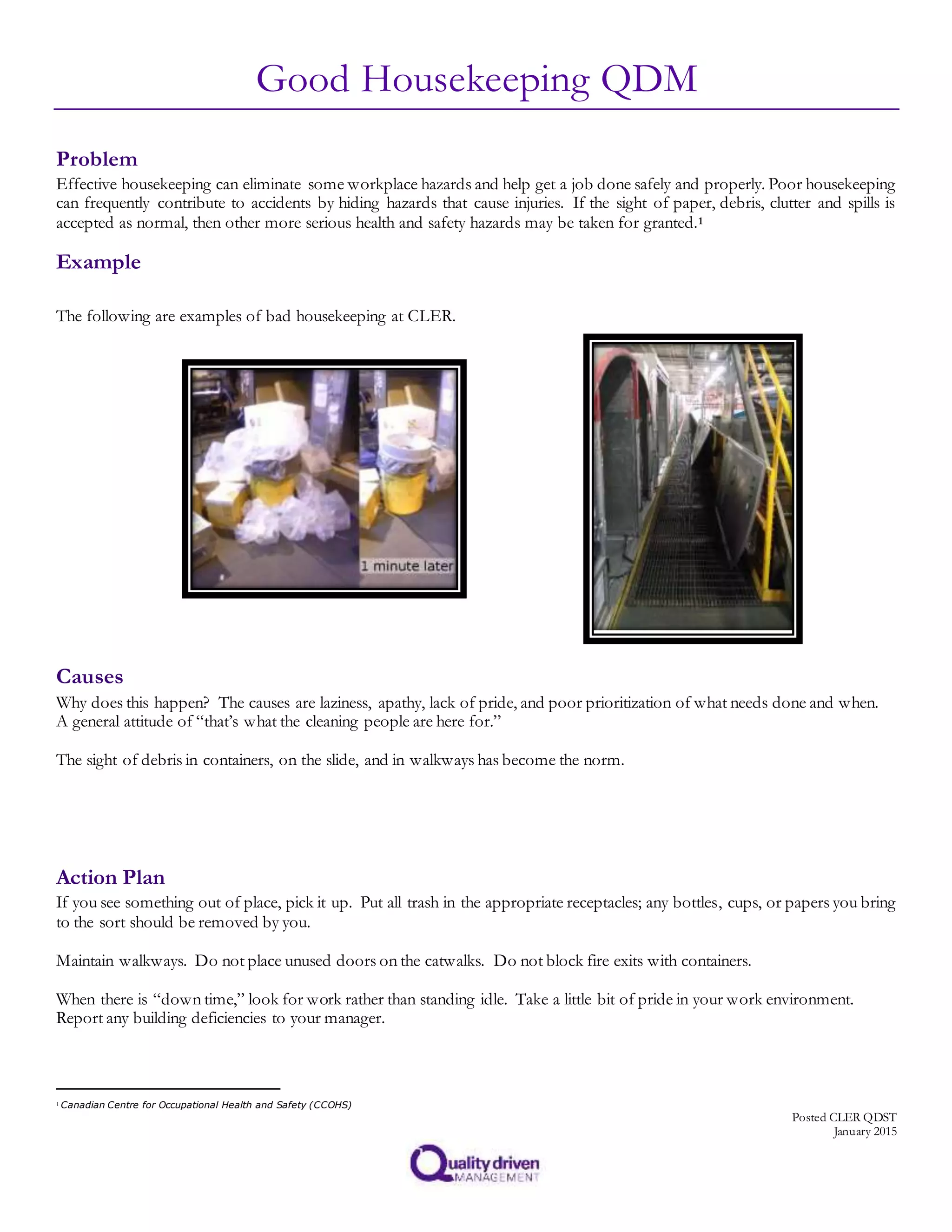 Housekeeping QDM Memo | DOCX