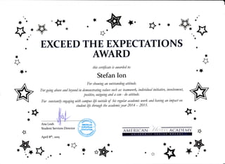 Exceed Expectations Award | PDF