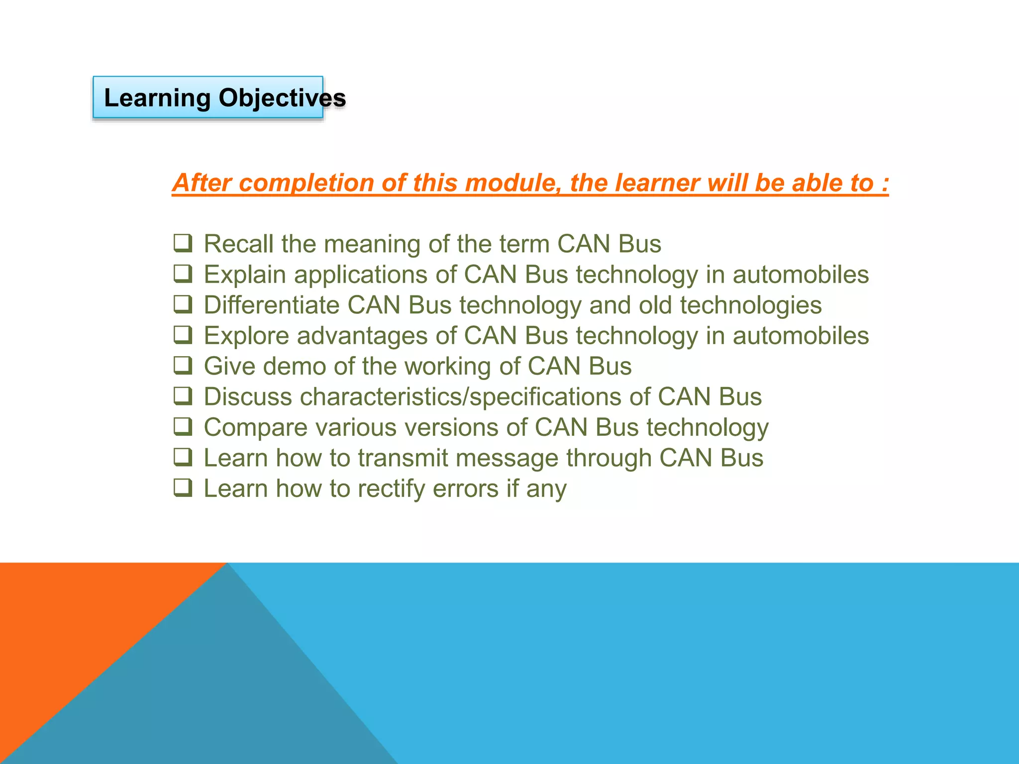 CAN Bus Technology | PPTX