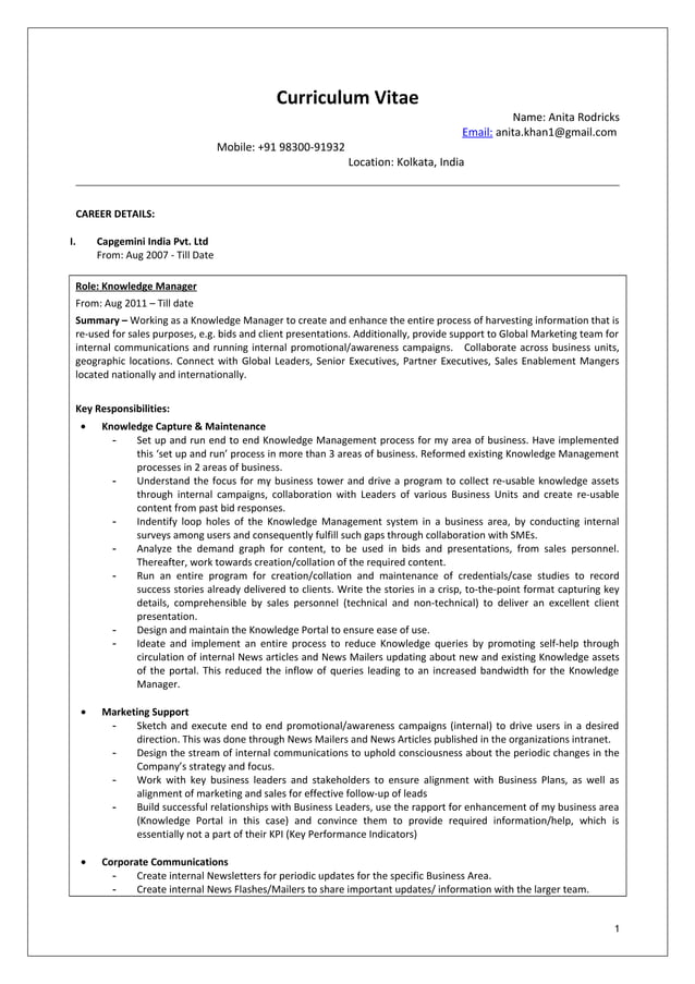 AnitaRodricks_CV | PDF