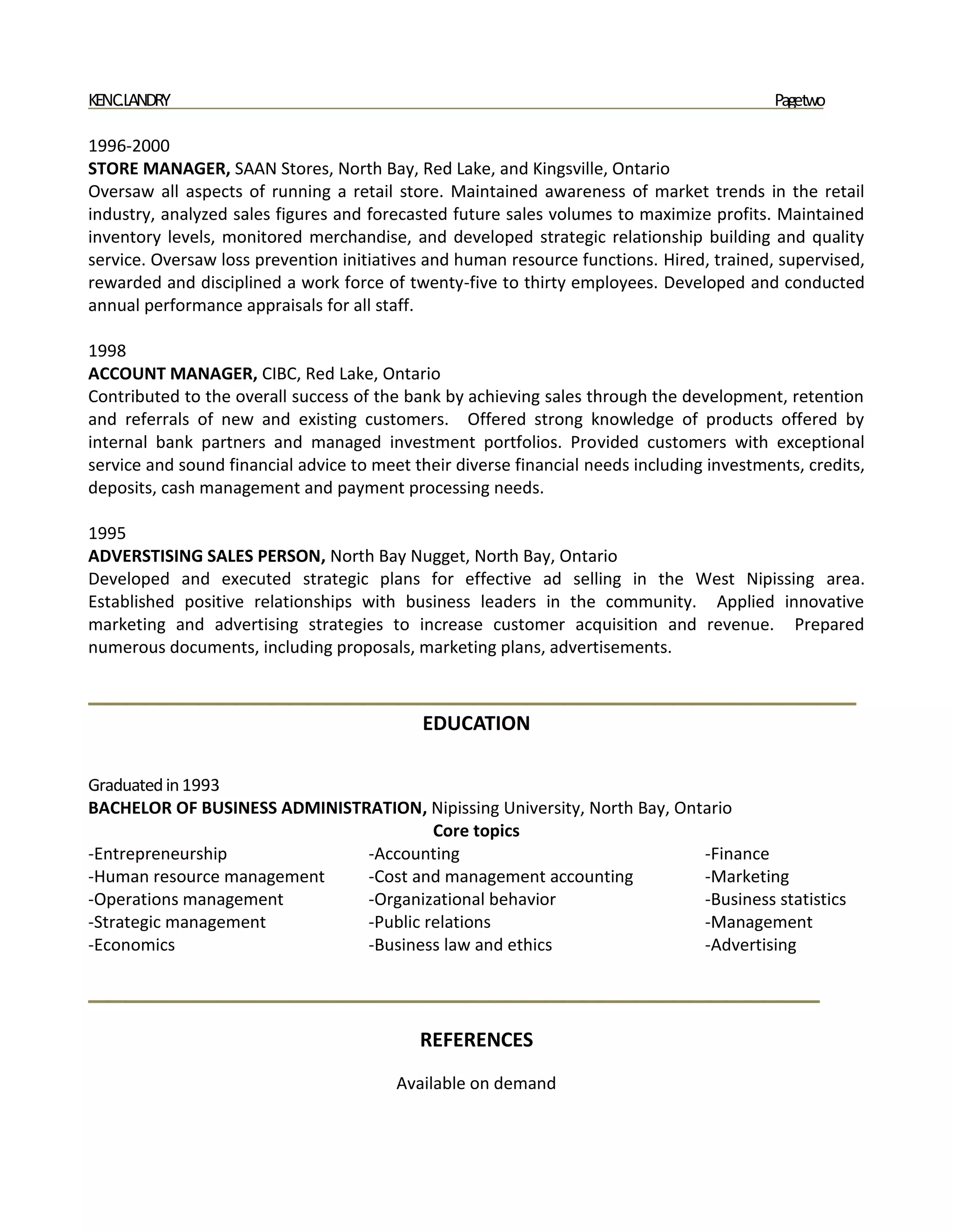 Ken Resume 02-15-16 2 | PDF | Free Download