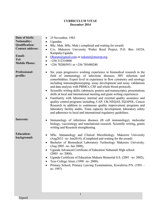 Samuel's CV. | PDF