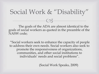 Working with Disability | PPTX