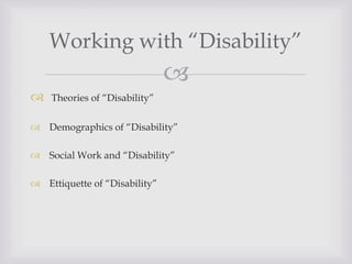 Working with Disability | PPTX