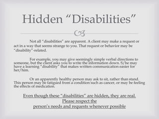Working with Disability | PPTX