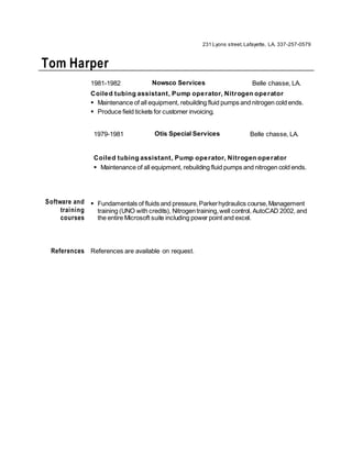 Tom Harper's resume | DOCX