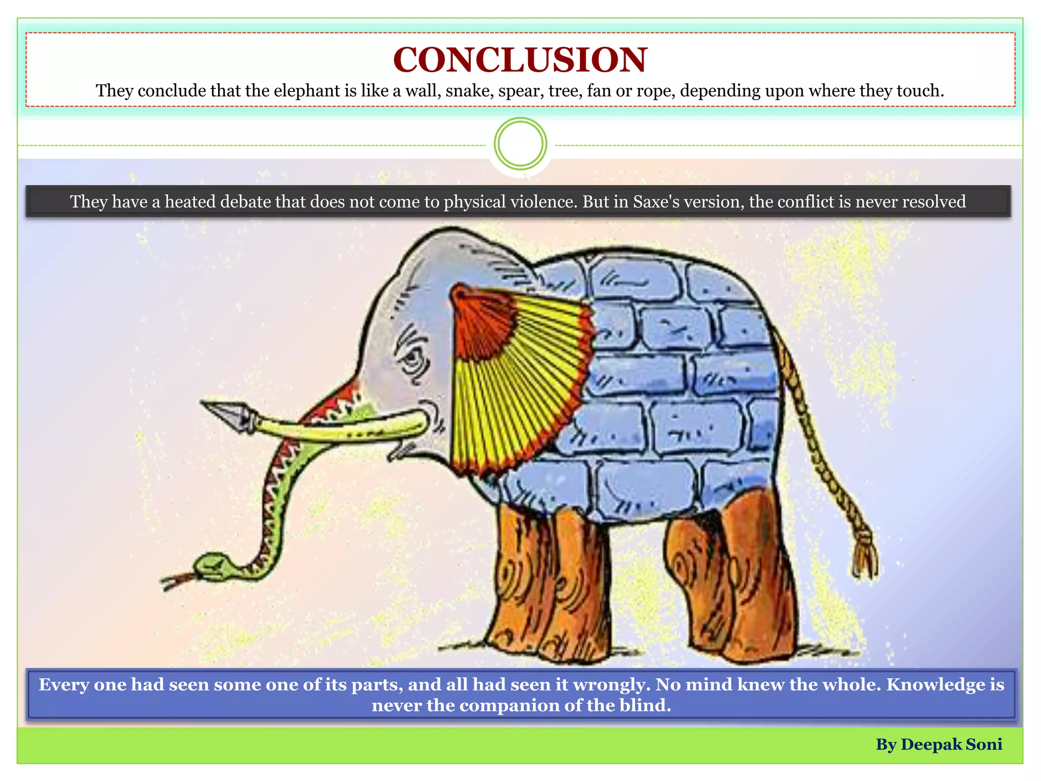 6 Blind Man & the Elephant | PPTX