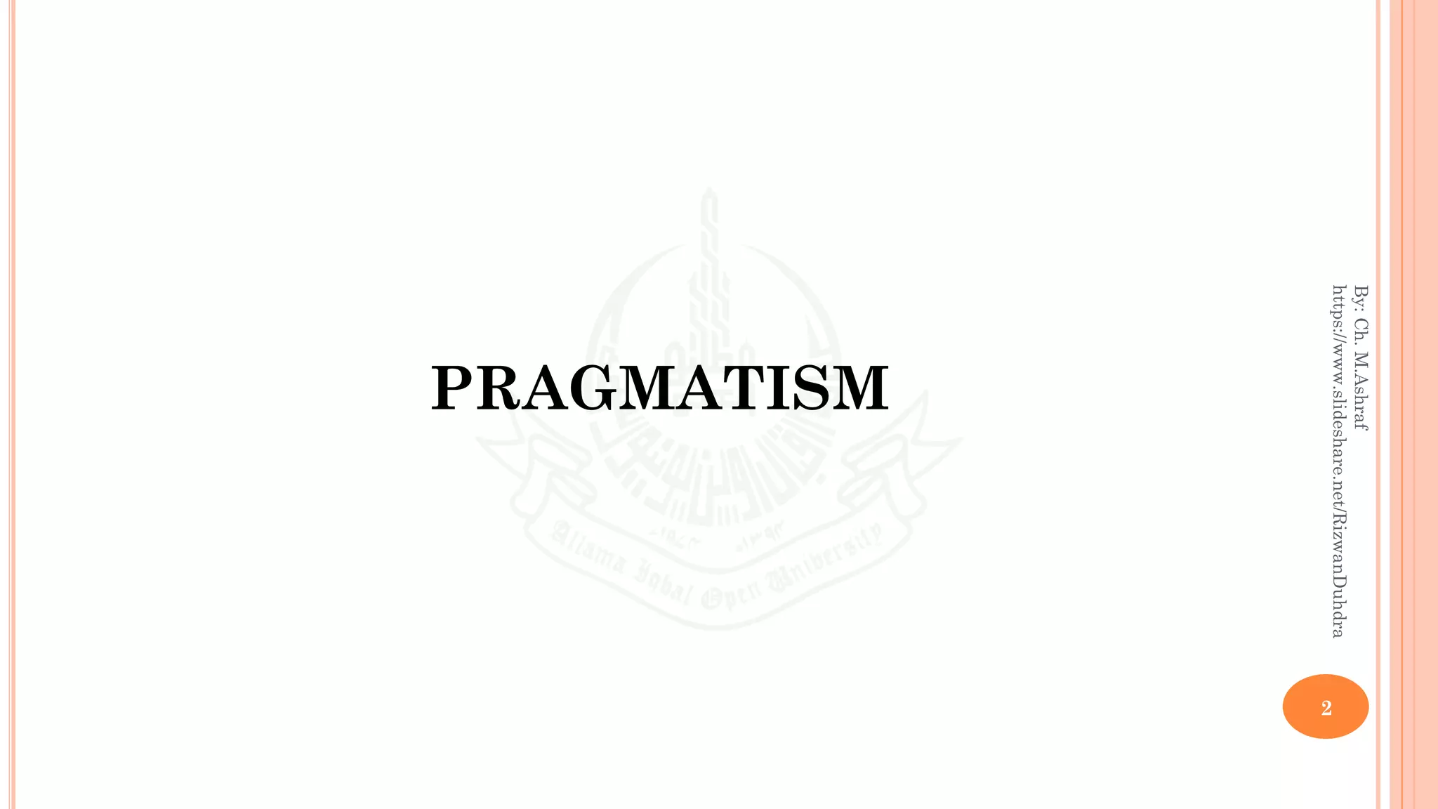 PRAGMATISM in Philosophy of Education | PDF
