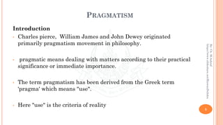 PRAGMATISM in Philosophy of Education | PDF
