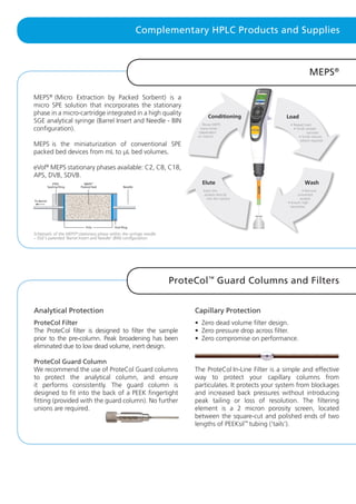 SGE ProteCol HPLC Columns Brochure | PDF