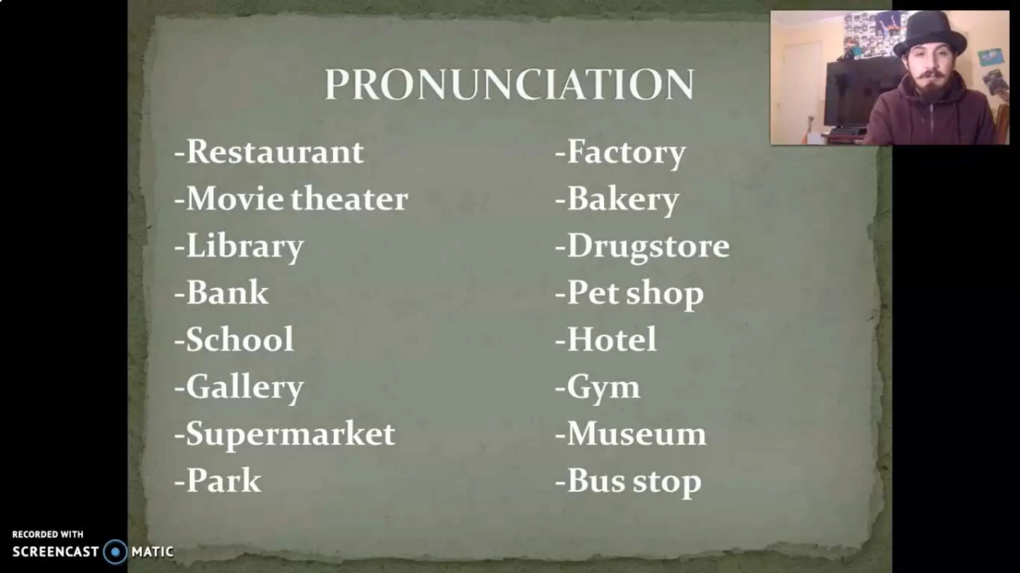 Vocabulario de lugares de la ciudad en inglés para 6° básico | PPTX