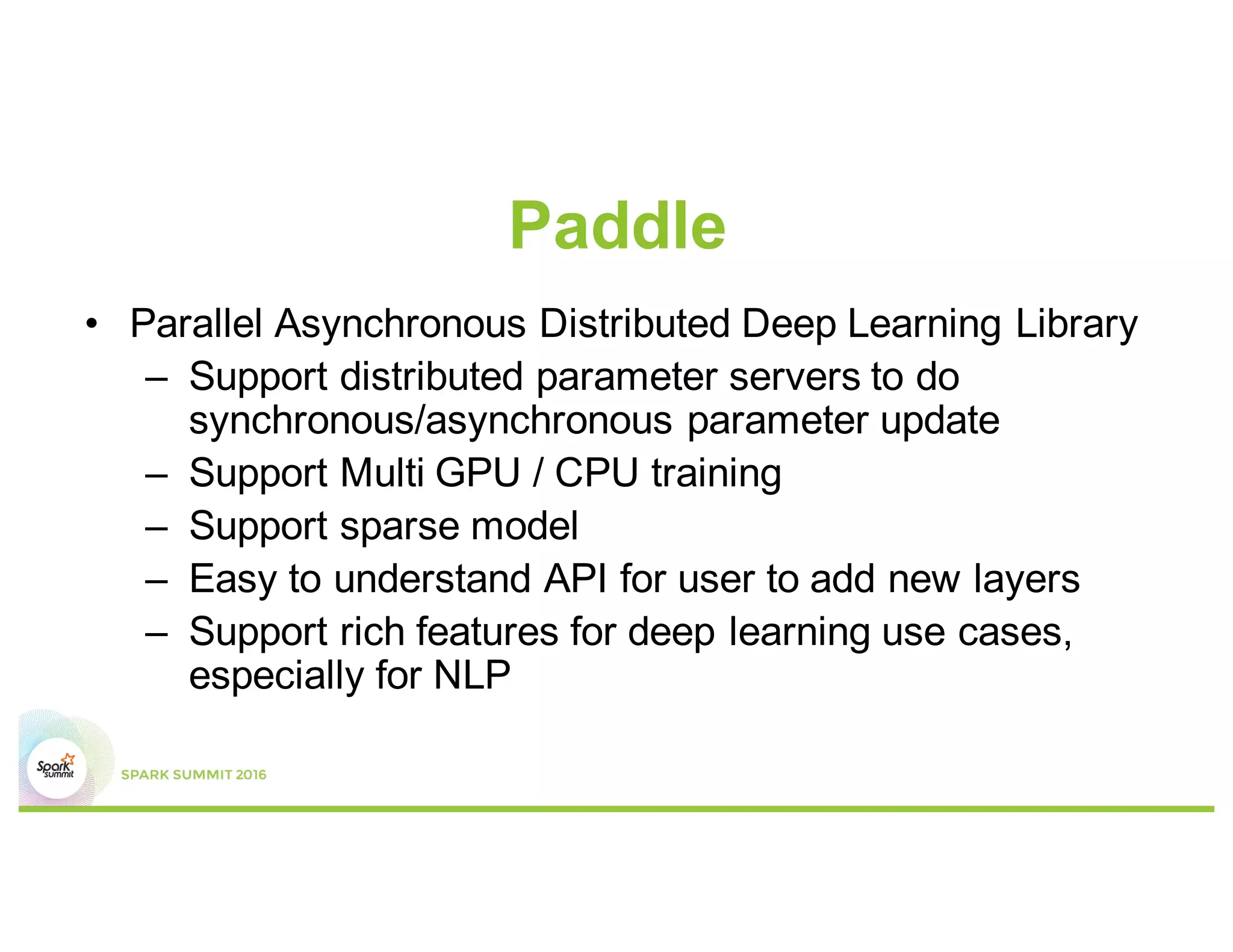 Scalable Deep Learning Platform On Spark In Baidu | PPT