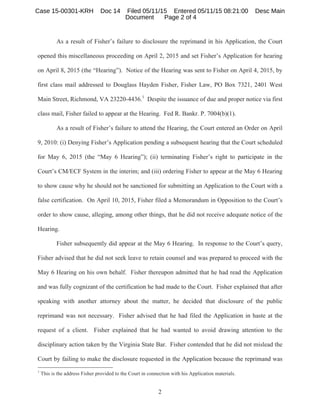 Hayden Fisher "false and misleading" answers in US Court | PDF