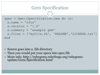 Building a Ruby Gem | PPTX