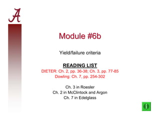 6b_Yield-failure criteria. give the overview of material with graph | PPT