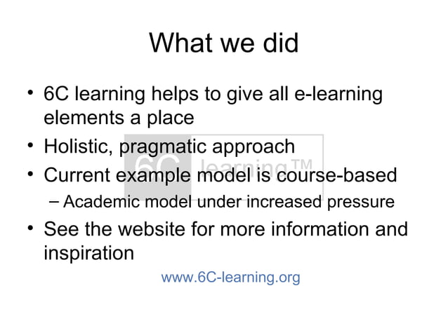 6C learning framework introduction | PPT | Education industry | Industries