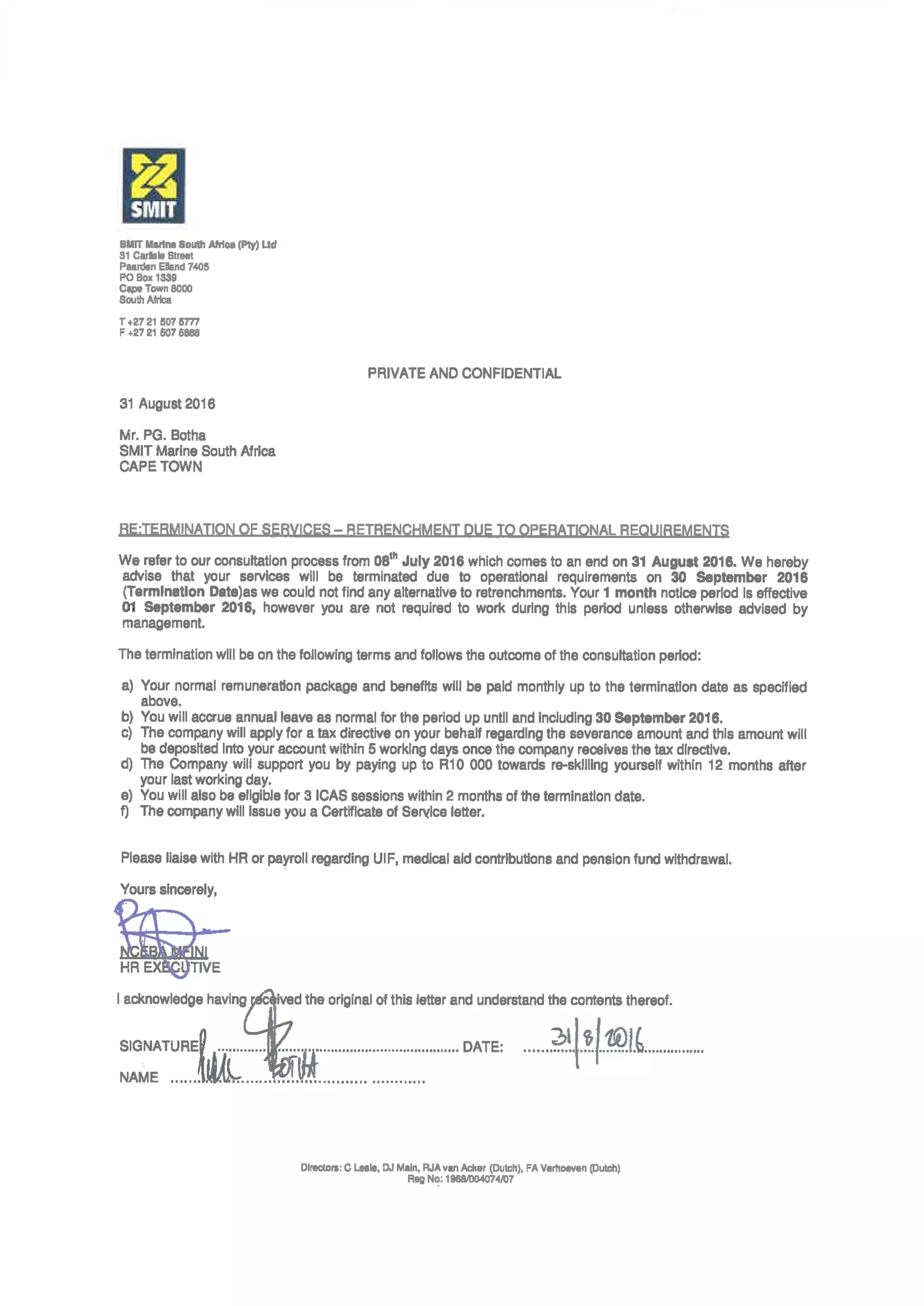 Retrenchment letter | PDF