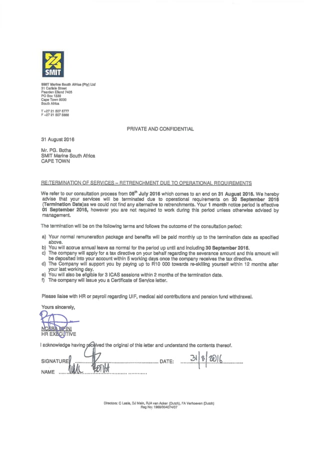 Retrenchment letter | PDF