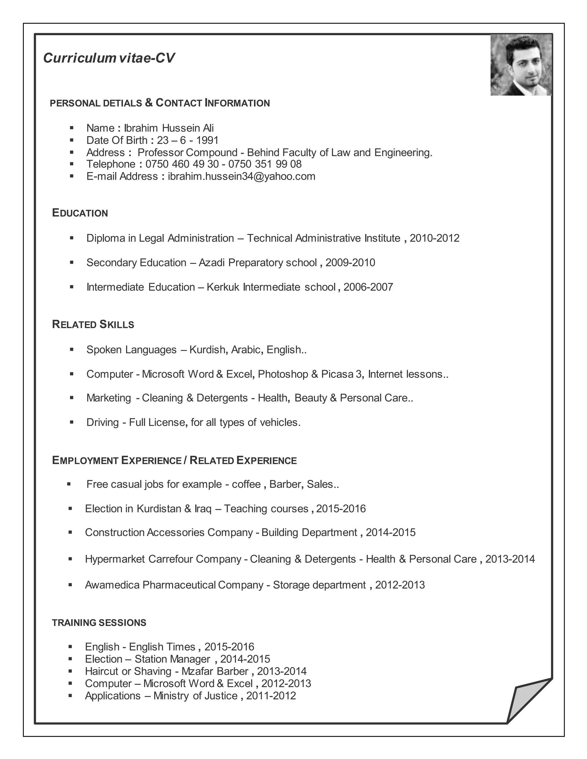 CV Ibrahim Hussein | PDF