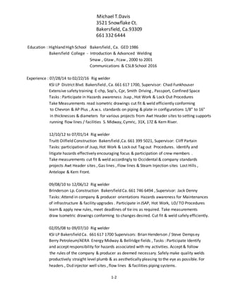 Mikes Resume Updated 12 2016 Perfect | DOCX