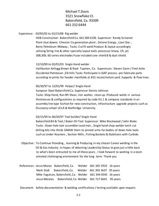 Mikes Resume Updated 12 2016 Perfect | DOCX