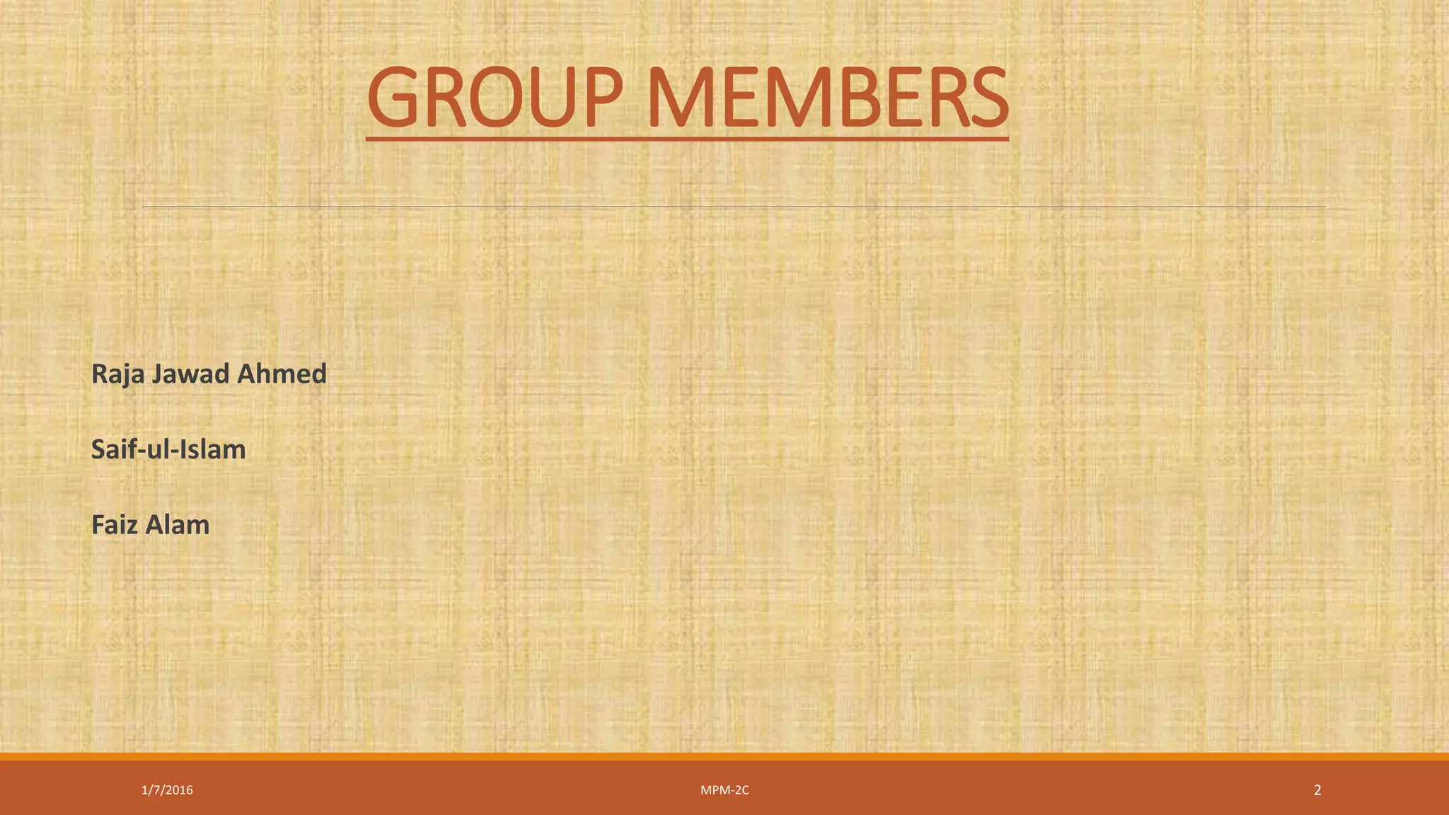 Project Presentation PQM | PPTX